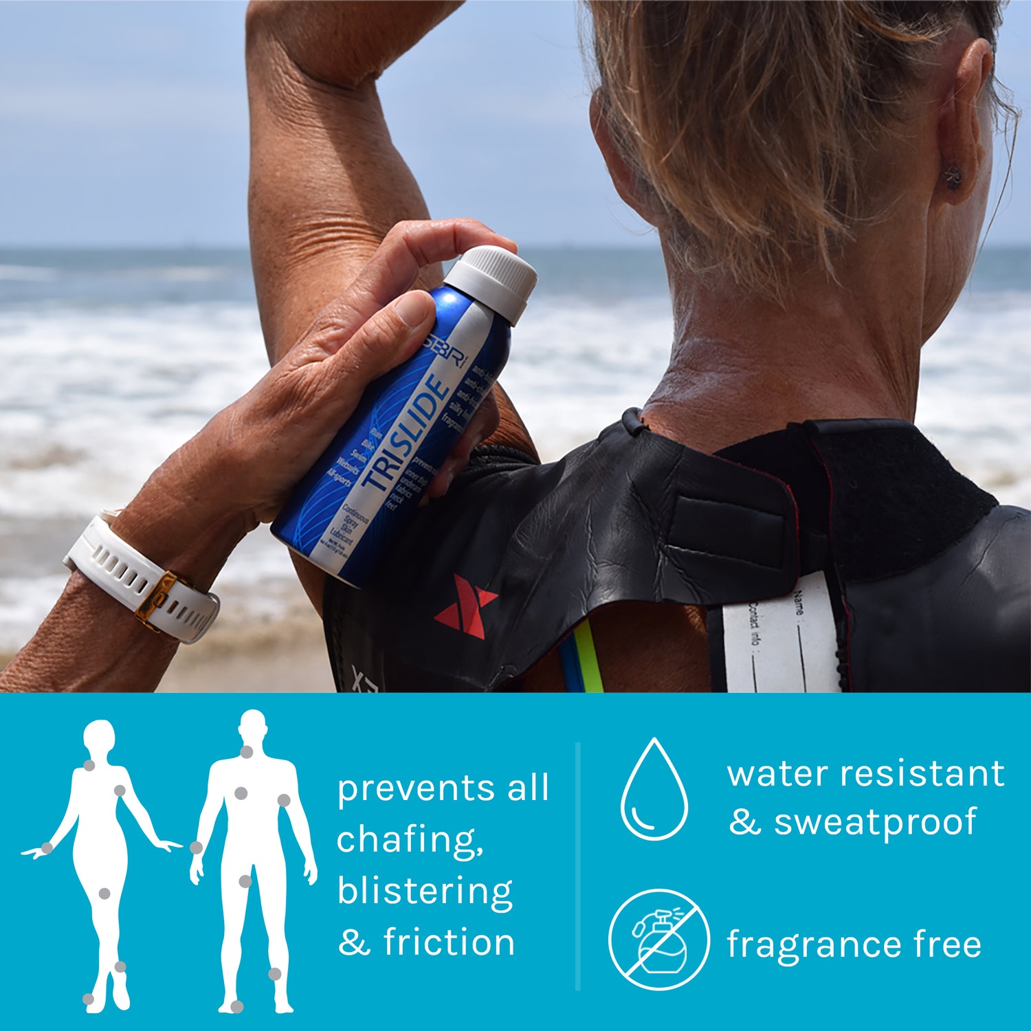 TRISLIDE Anti-Chafe Continuous Spray Skin Lubricant 4oz – SBR Sports, Inc